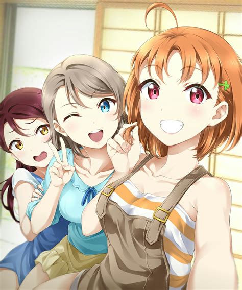 Watanabe You Sakurauchi Riko And Takami Chika Love Live And 1 More