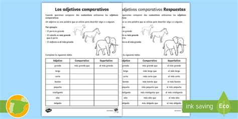 Ficha De Actividad Los Adjetivos Comparativos Twinkl