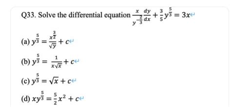 solved q33 solve the differential equation