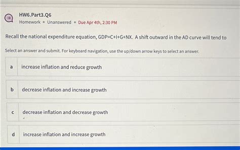 Solved HW6 Part3 Q6Homework Unanswered Cdot Due Apr Chegg