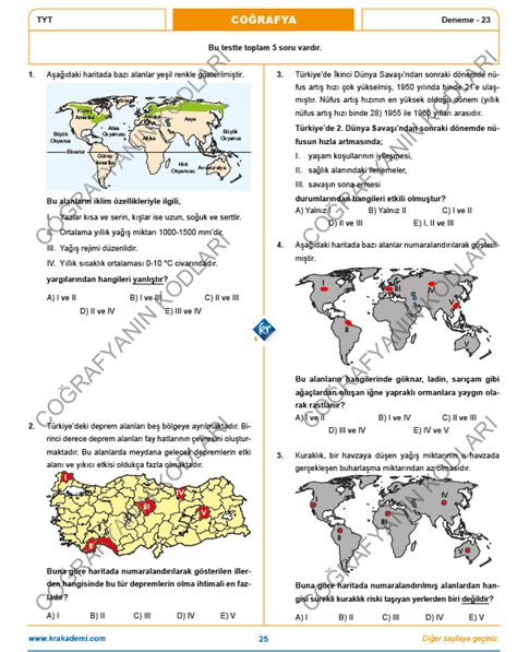 Coğrafyanın Kodları TYT COĞRAFYA DENEME 23 24 SORU ÇÖZÜMÜ PDF 2023