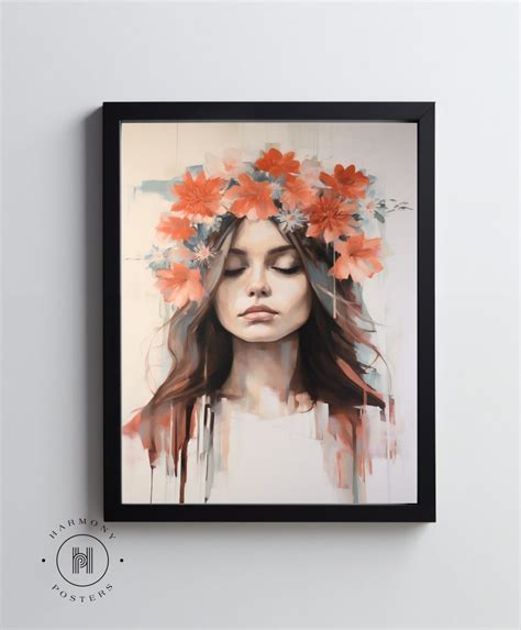 Kobieta Z Czerwonym Wiankiem 30x40 Cm Bez Ramy Harmony Posters
