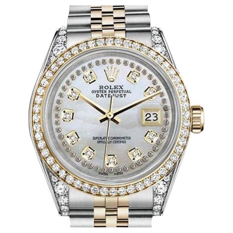 Rolex Datejust 68273 Two Tone Jubilee White MOP Dial Diamond Accent