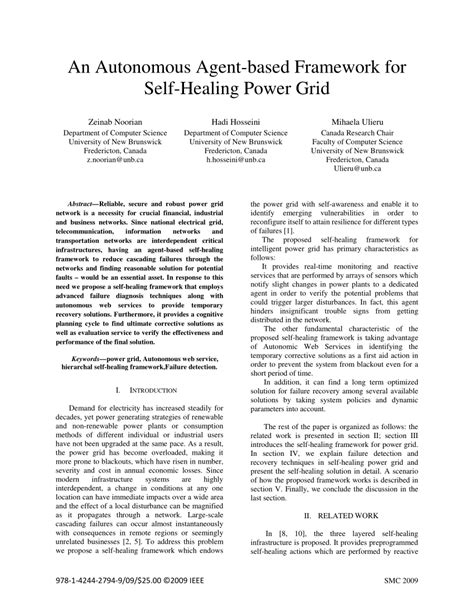 pdf an autonomous agent based framework for self healing power grid