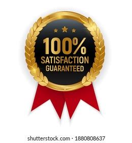 100 Satisfaction Guaranteed Golden Medal Label Stock Vector Royalty