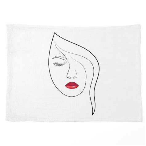 Couverture Pour Animaux Visage De Femme En Une Ligne Avec Des L Vres