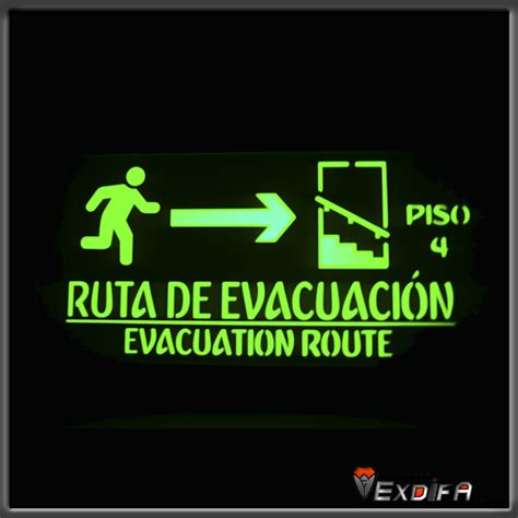 Señales de Evacuación Para Emergencia Fotoluminiscentes DELUX