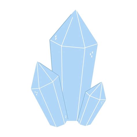Des Cristaux De Guérison De Style Dessin Animé Des Minéraux Bleus