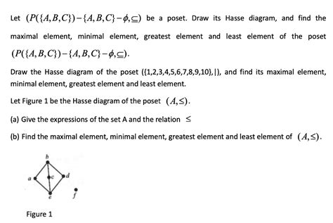 solved let p a b c a b c 0 e be a poset draw its hasse diagram and find the maximal