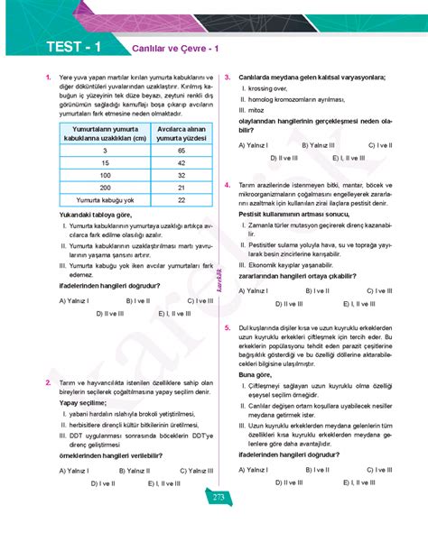 AYT BİYOLOJİ SORU BANKASI Karekök Yayıncılık