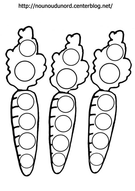 CAROTTES COLORIAGE GOMMETTES EN COULEUR