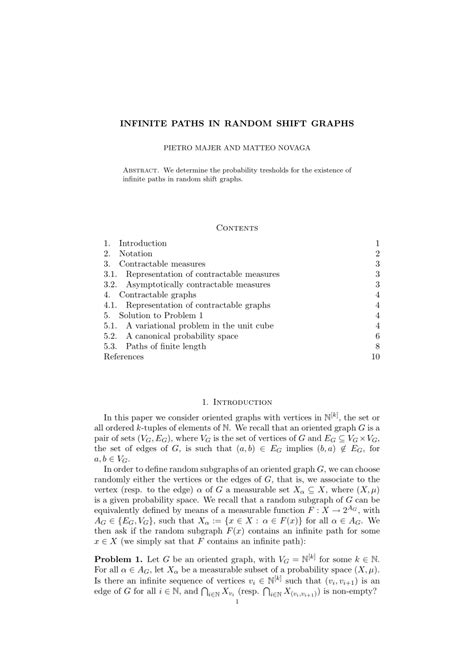 pdf infinite paths in random shift graphs