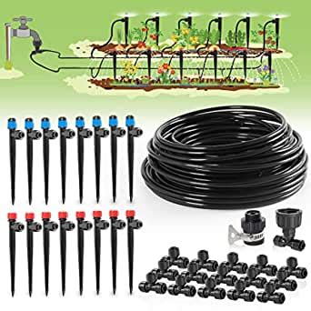 Bonviee 100FT Drip Irrigation Kit Quick Connect Garden Watering System