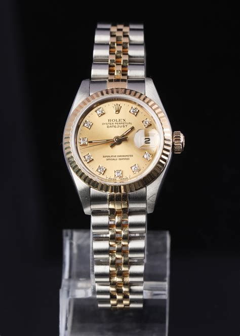 Rolex Datejust Dameur I Kt Guld Og St L Med Brillanter Lauritz