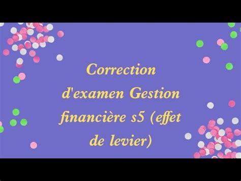 Correction d examen gestion financière s5 2021 2022 YouTube