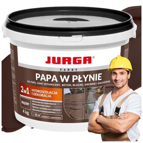 Papa w Płynie Jurga Farba Wodoodporna na Dach Płot Blachę Tynk Brąz 1