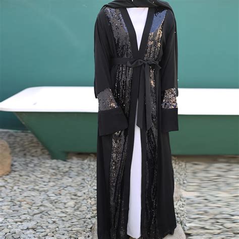 Tie Polka Ramadan Kaftan Dubai Abaya Turkey Muslim Women Hijab Dress