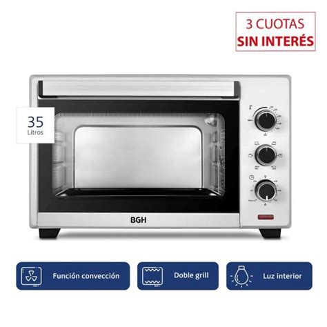 Horno El Ctrico Lts Bgh Bhe S Grill Convecci N Silver
