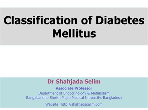PDF Classification Of Diabetes Mellitus