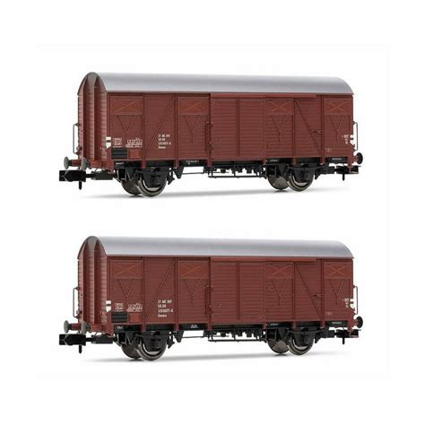 Arnold HN6521 DR 2 tlg Set gedeckte Güterwagen mit Bretterwänd 66 29