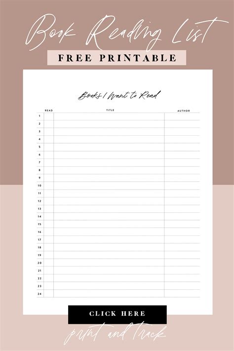 Printable Book List