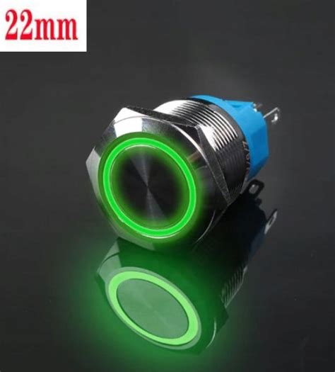 Przycisk przełącznik metalowy 22mm LED 12V 24V mo Sklep Opinie Cena