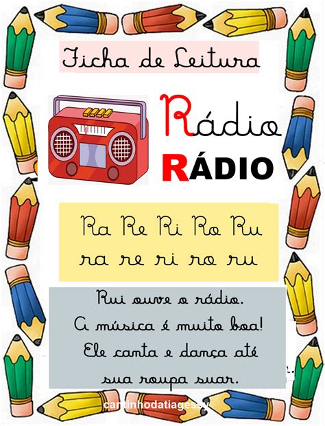 Ficha De Leitura Letra R RETOEDU