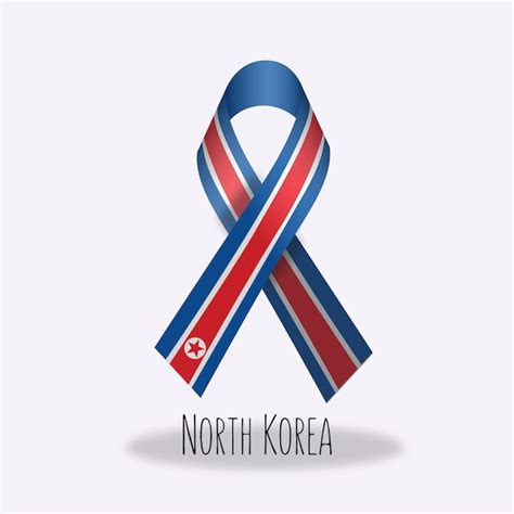 Lazo con diseño de bandera de korea del norte Vector Gratis