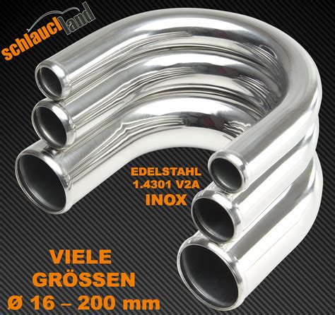 Edelstahl Bogen 180 V2A Bögen Edelstahl Schlauchland