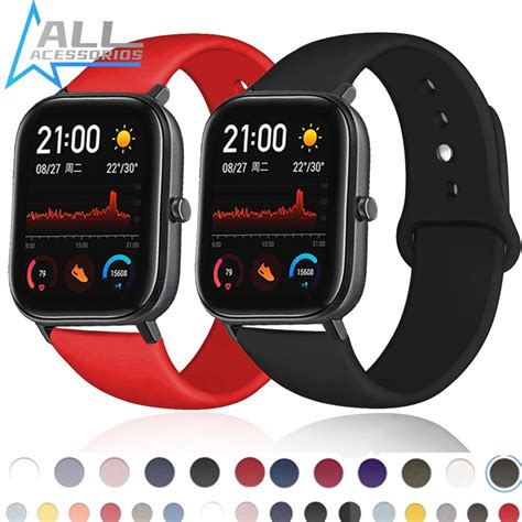 Pulseira De Silicone Smartwatch Tamanho Mm Amazfit Gtr Biplite P