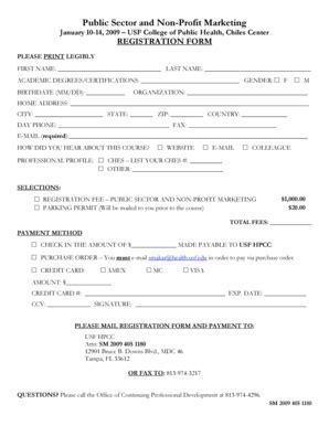 Fillable Online Cme Hsc Usf Reg Form Mintz Doc Spring 2001 Cme Hsc