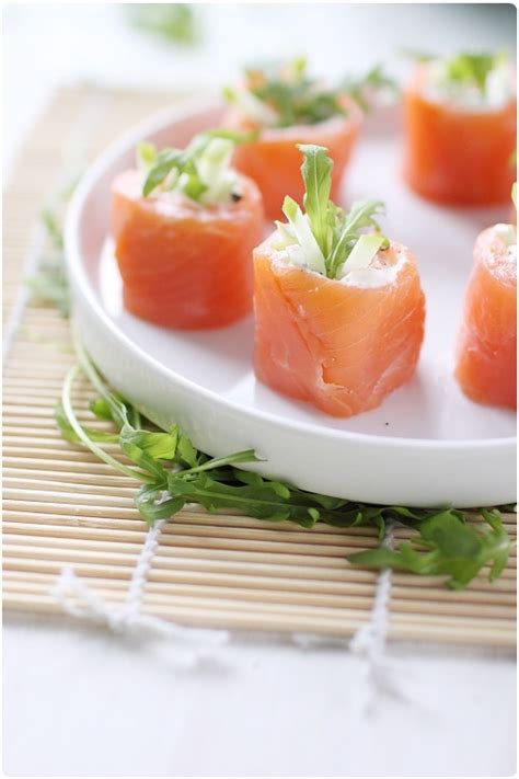 Roulés de saumon fumé à la pomme Granny et pamplemousse chefNini
