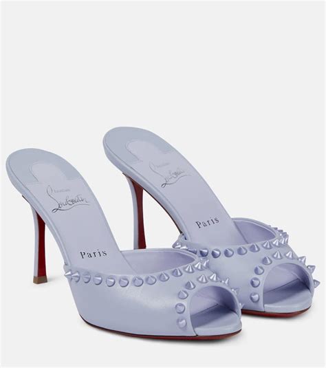 Christian Louboutin Me Dolly Spike 85 Leather Mules In Blue Lyst