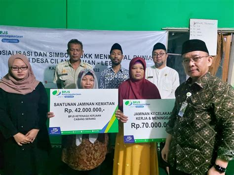 BPJS Ketenagakerjaan Kanwil Banten Serahkan Santunan JKK JKM Serta