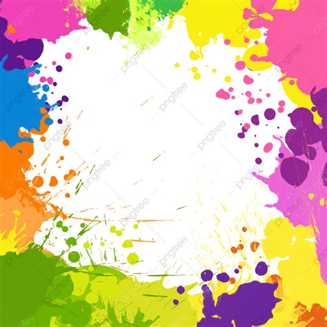 Indian Holi Paint Splash Border India Holi Frame PNG Transparent