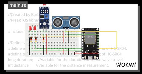 sensor with task using photoresistor and hc sr04 wokwi esp32 stm32 arduino simulator