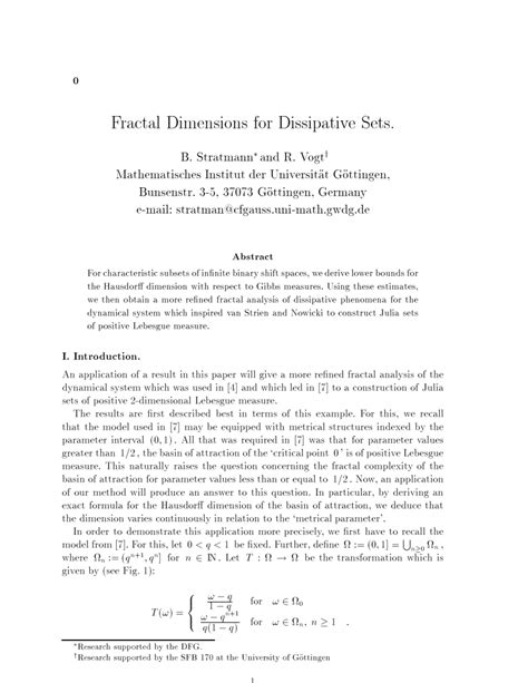 pdf fractal dimensions for dissipative sets