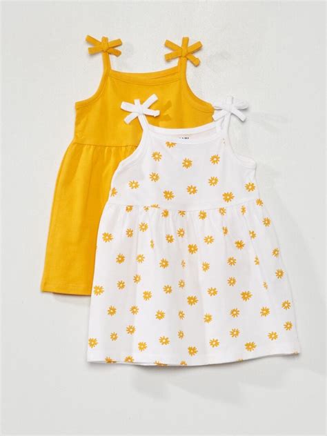 Pack De Vestidos De Punto Amarillo Kiabi