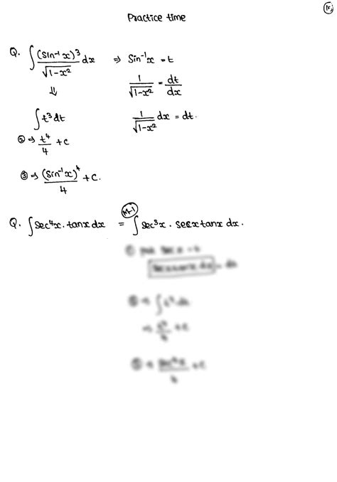 solution integrals and indefinite integration complete chapter part2 handwritten notes pdf