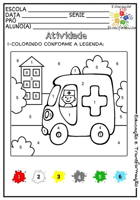 Pintura Dirigida Atividade Para Colorir A Legenda Correspondente