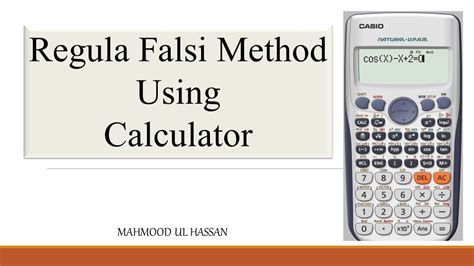 regula falsi method using calculator fx 991es plus false position method numerical methods