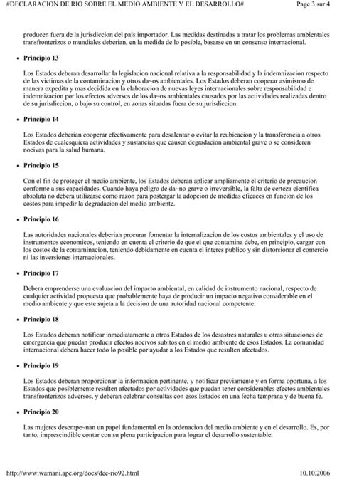Rio Declaration Spanish Pdf