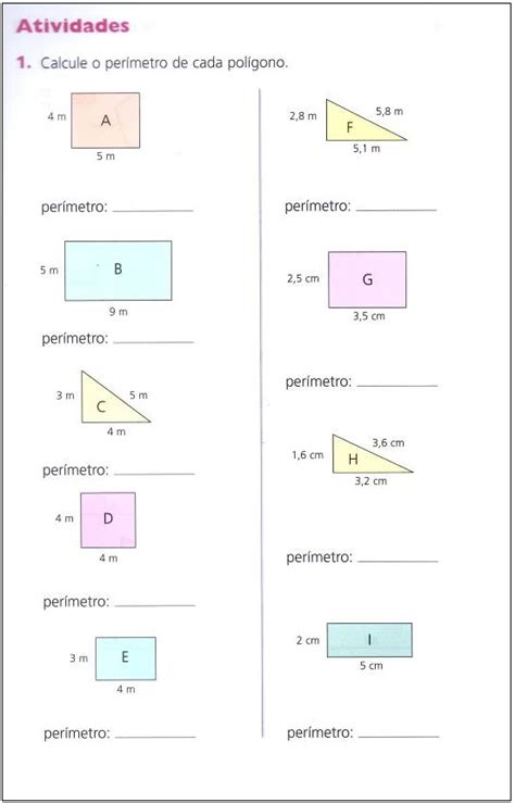 Ficha Trabalho 5º Ano Áreas e Perímetros PDF