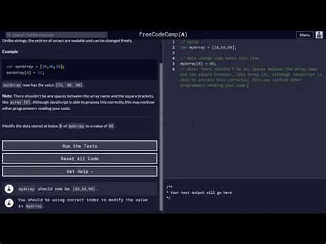 modify array data with indexes freecodecamp org