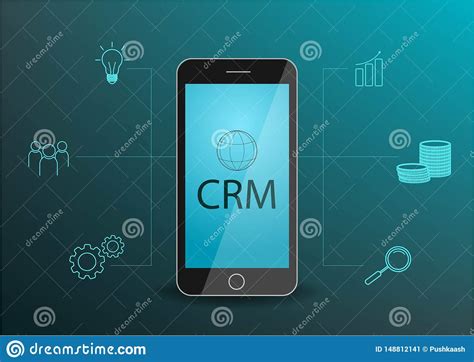 Dise O De Concepto De CRM Con Los Elementos Del Vector Iconos Planos