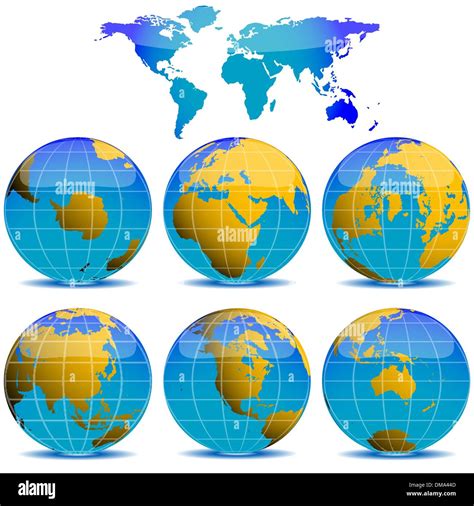 World Globes Collection Stock Vector Image Art Alamy