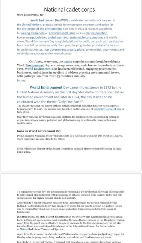 World Environment Day India Ncc