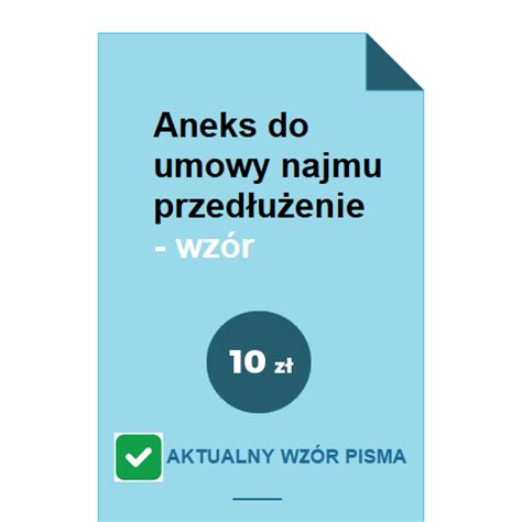 Aneks Do Umowy Najmu Przed U Enie Wz R Pobierz