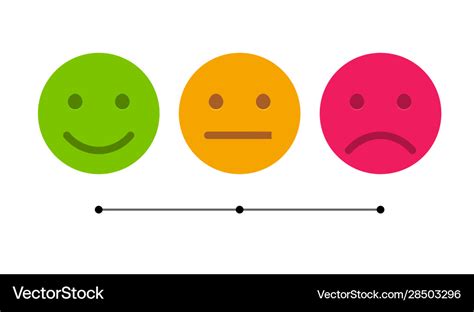 Smiley Icon Set Emoticons Positive Neutral Vector Image