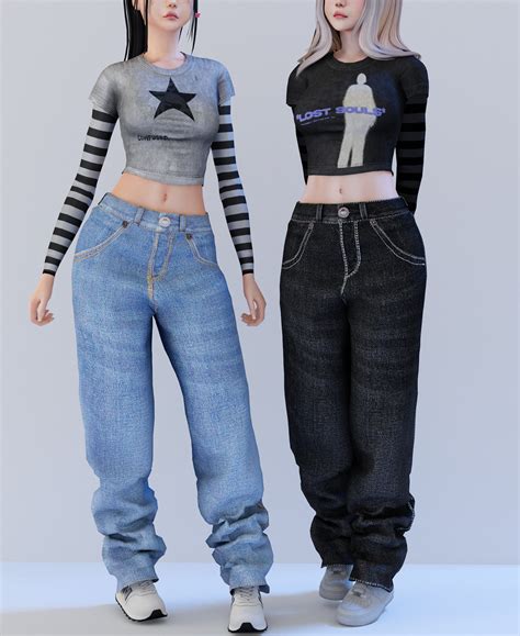 Hoeyume Babyetears Navy Jeans X Top Long Sleeve EARLY